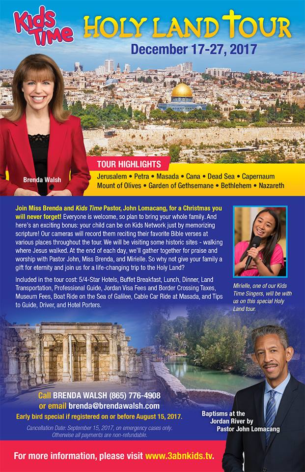 Holy Land Tour with Brenda Walsh and Pastor John Lomacang! - Townhall ...